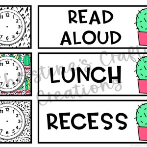 Cactus Daily Schedule L Editable - Etsy
