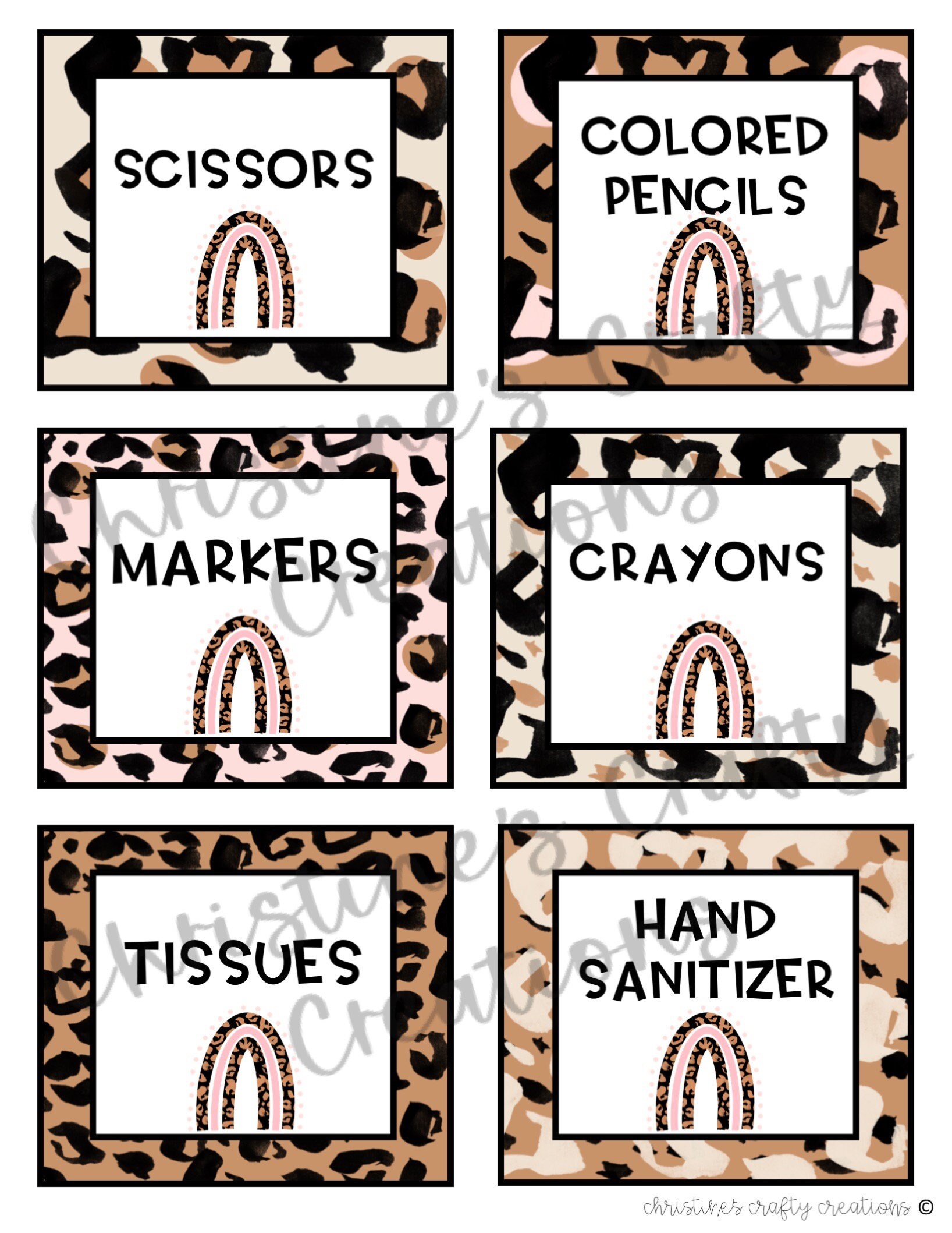 Leopard Supply Labels L Editable - Etsy