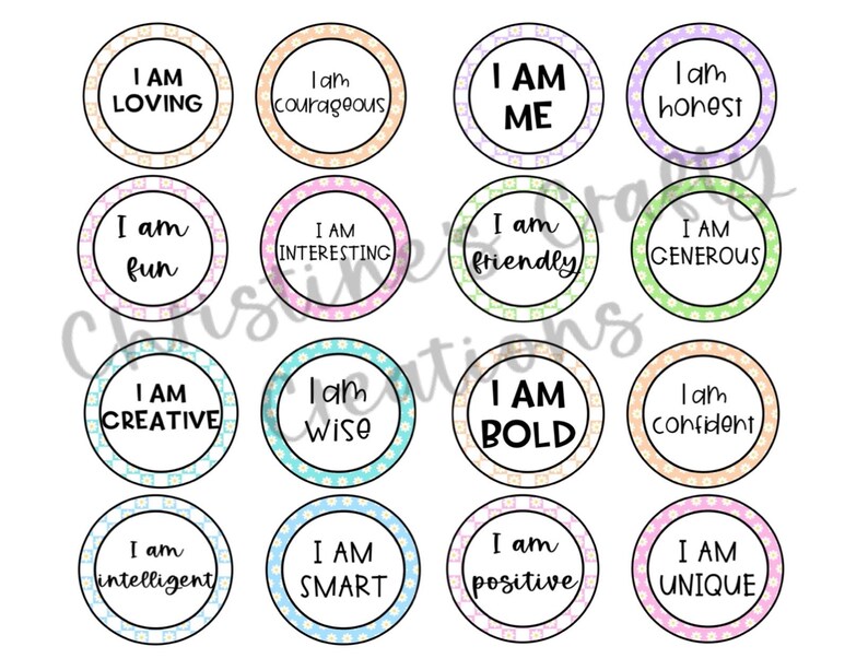 Retro Daisy Affirmation Circles L Affirmation Mirror - Etsy