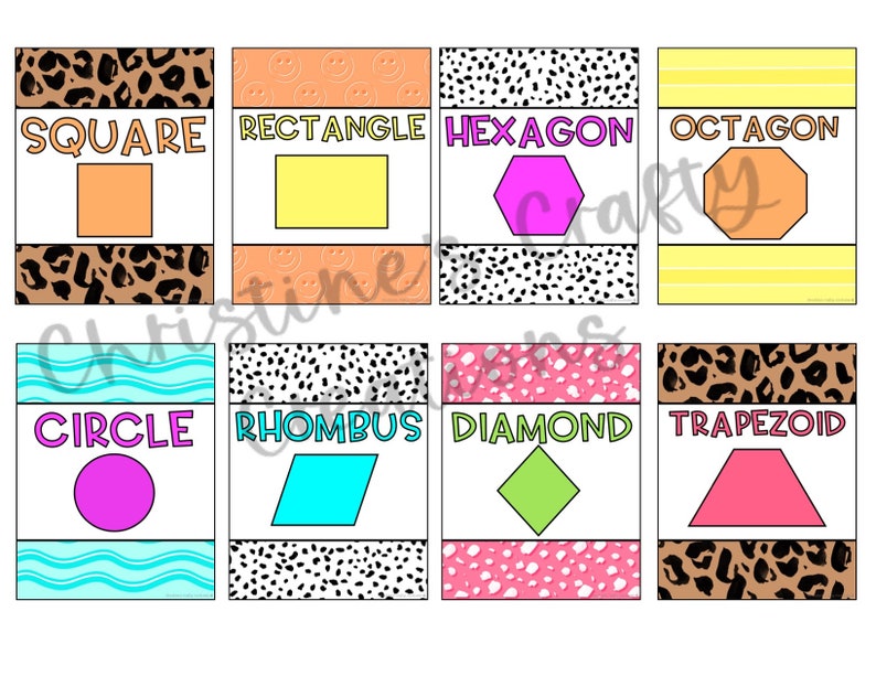 Groovy Leopard and Dalmatian 2D Shape Posters - Etsy