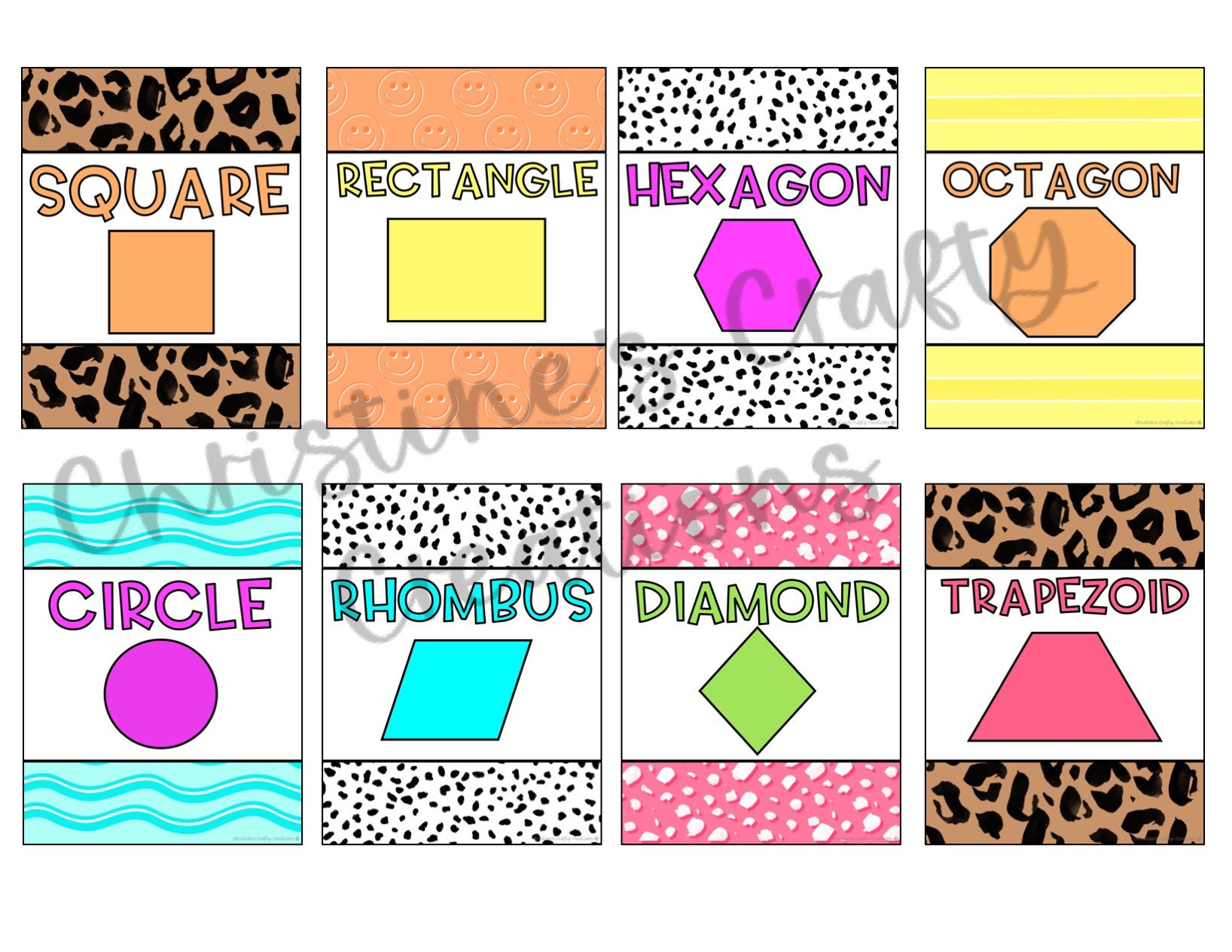 Groovy Leopard and Dalmatian 2D Shape Posters - Etsy