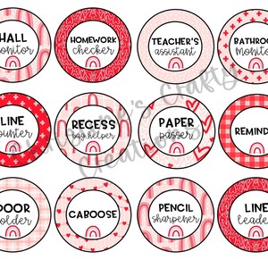 Valentine's Day Class Jobs L Editable - Etsy