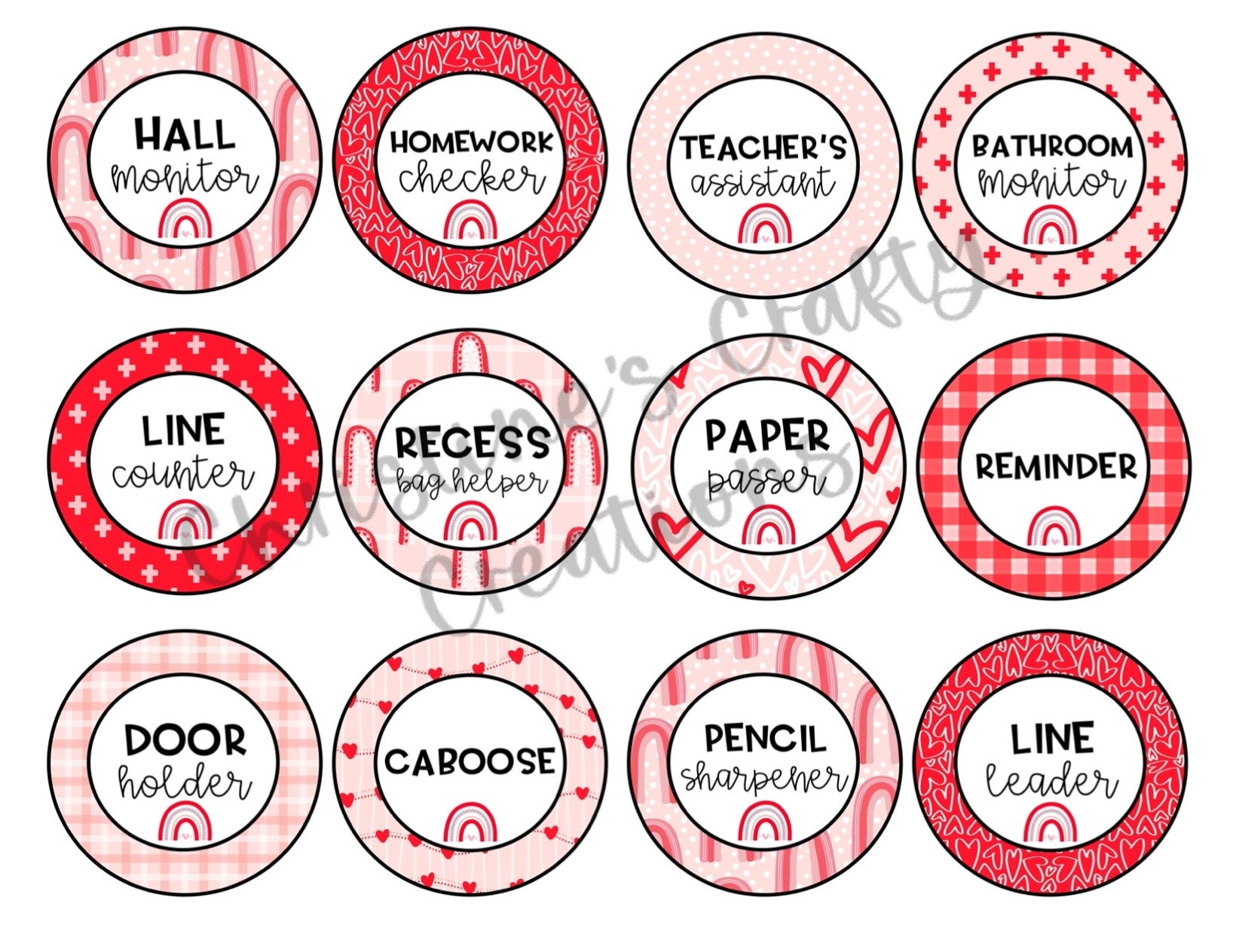 Valentine's Day Class Jobs L Editable - Etsy