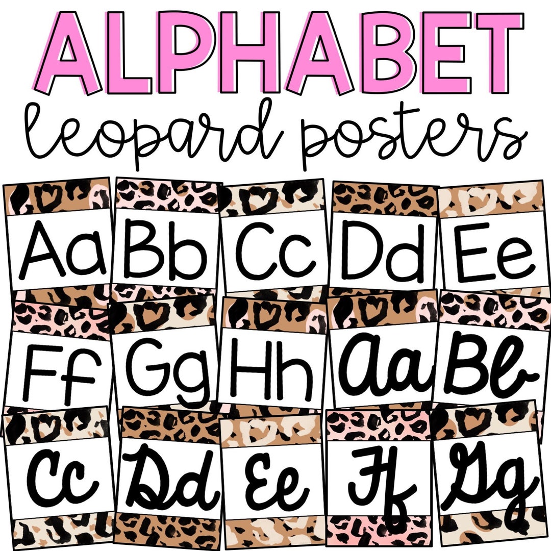 Leopard Alphabet Posters - Etsy