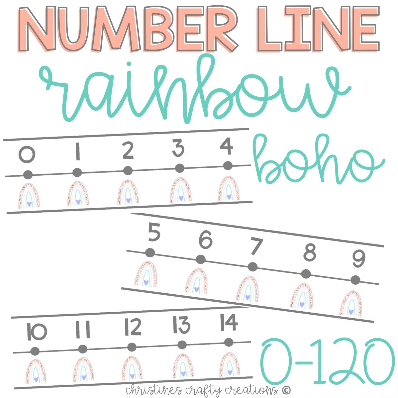 BOHO Number Line - Etsy