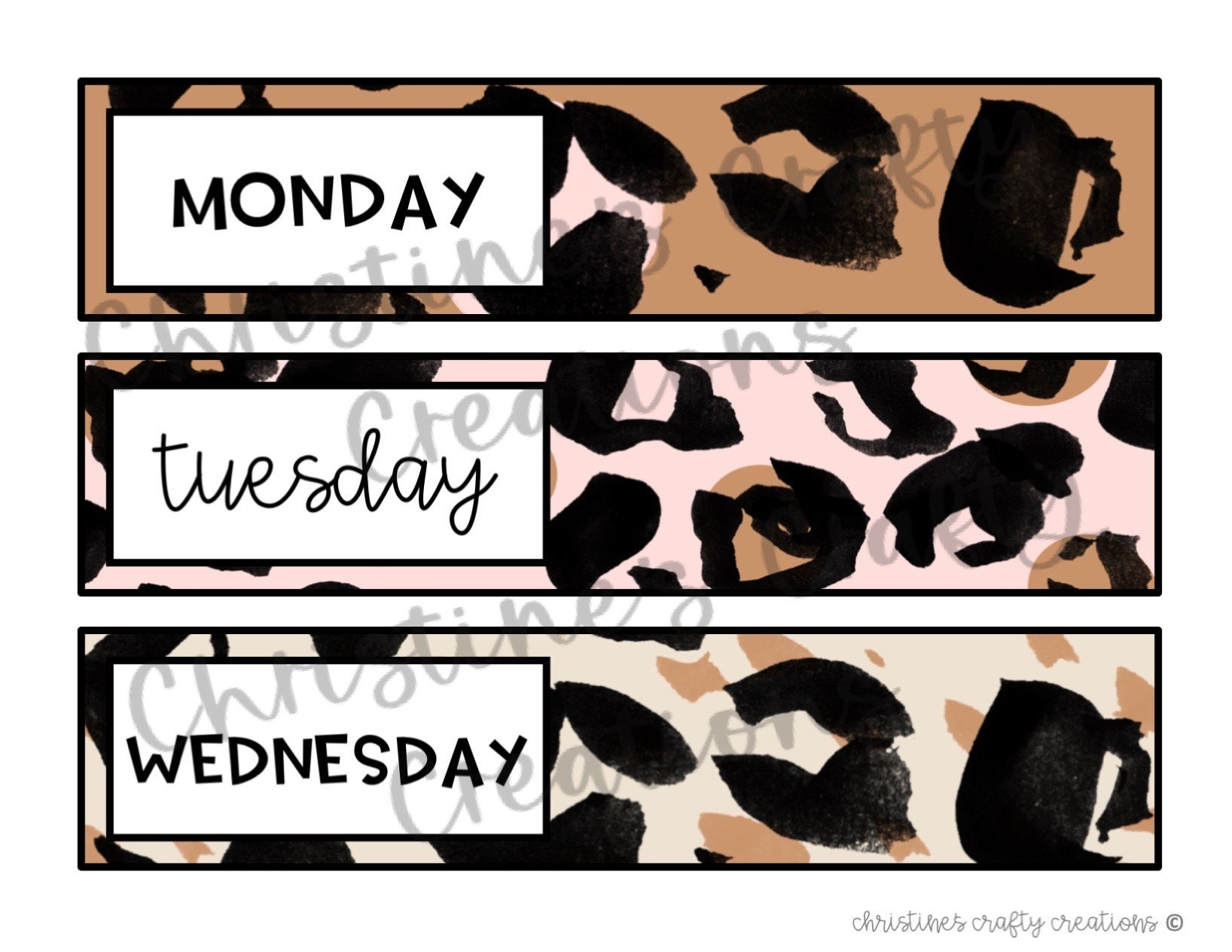 Leopard 10 Drawer Labels L Editable - Etsy