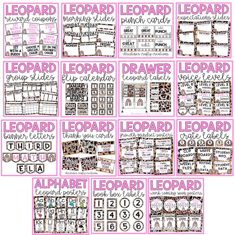 Leopard Classroom Decor Bundle - Etsy