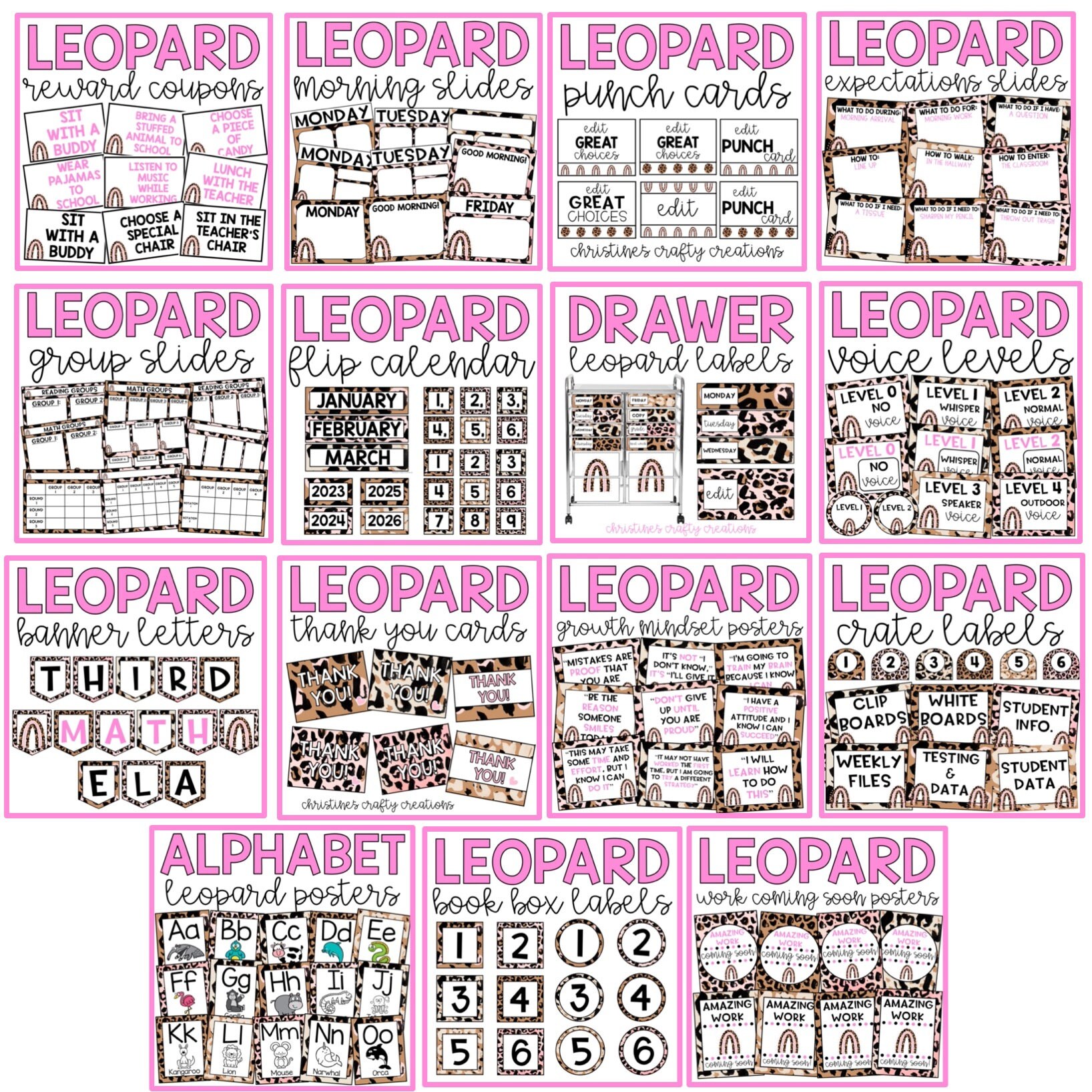 Leopard Classroom Decor Bundle - Etsy