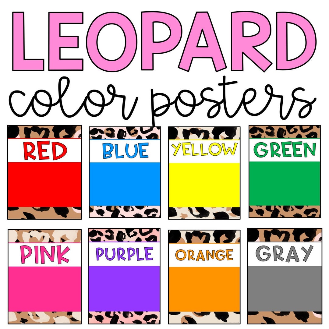 Leopard Theme Color Posters - Etsy