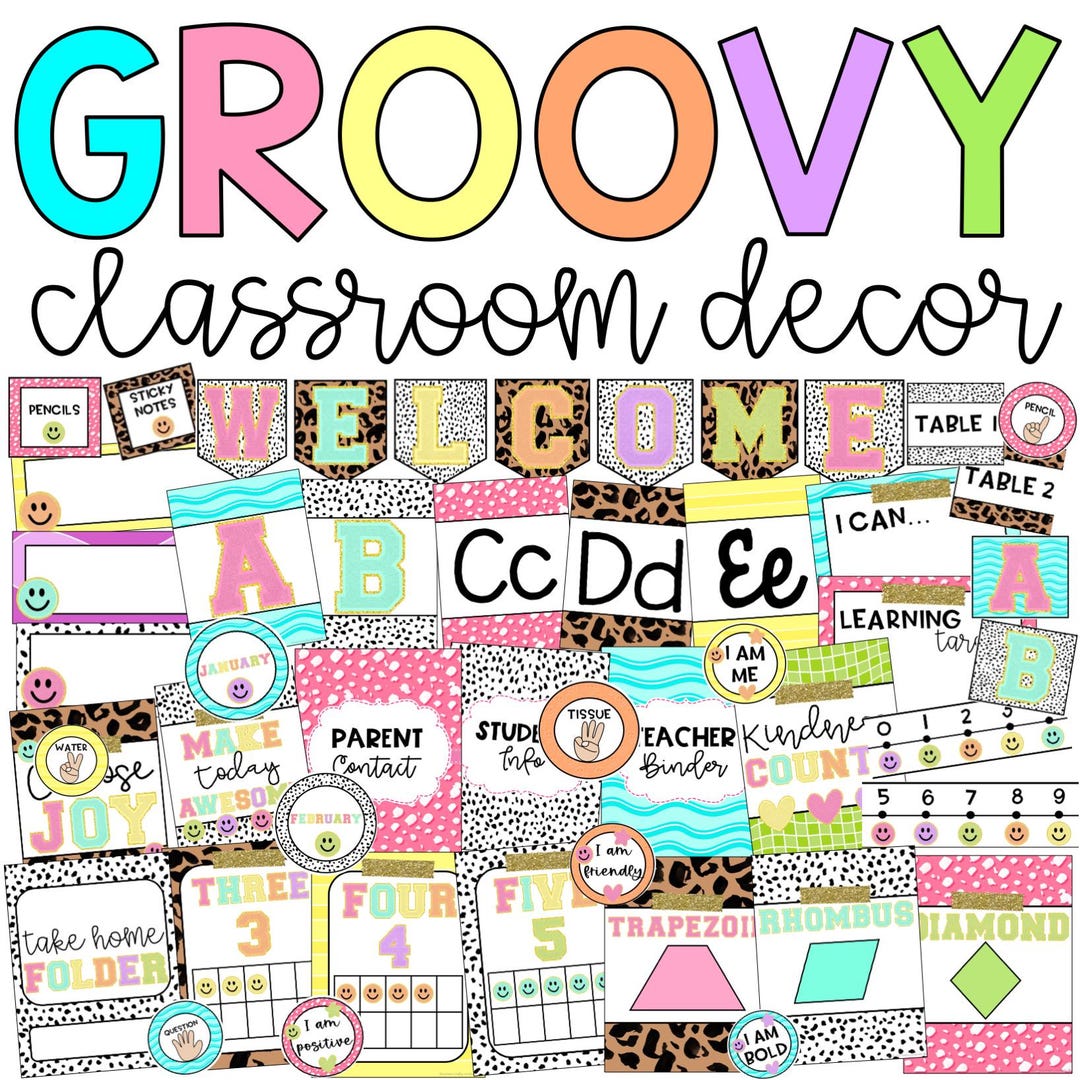 Groovy Leopard and Dalmatian Classroom Decor Bundle - Etsy