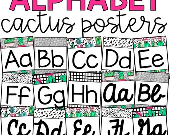 Alphabet Posters Cactus Themed ABC Cactus Themed Educational Posters ...