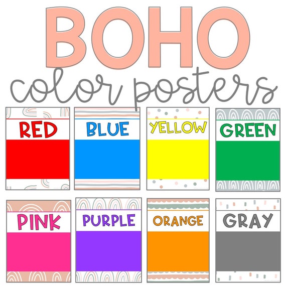 Boho Theme Color Posters - Etsy