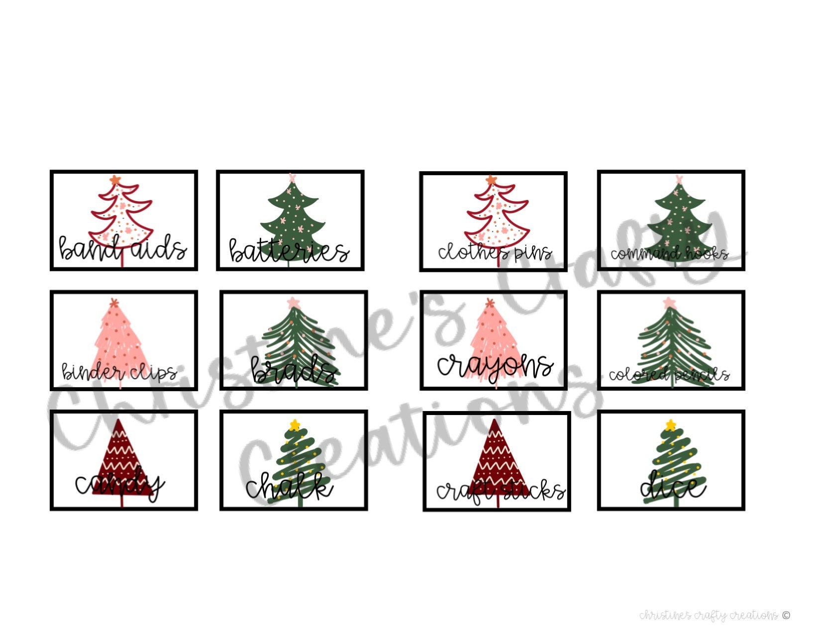 Christmas Teacher Toolbox Labels L Editable - Etsy