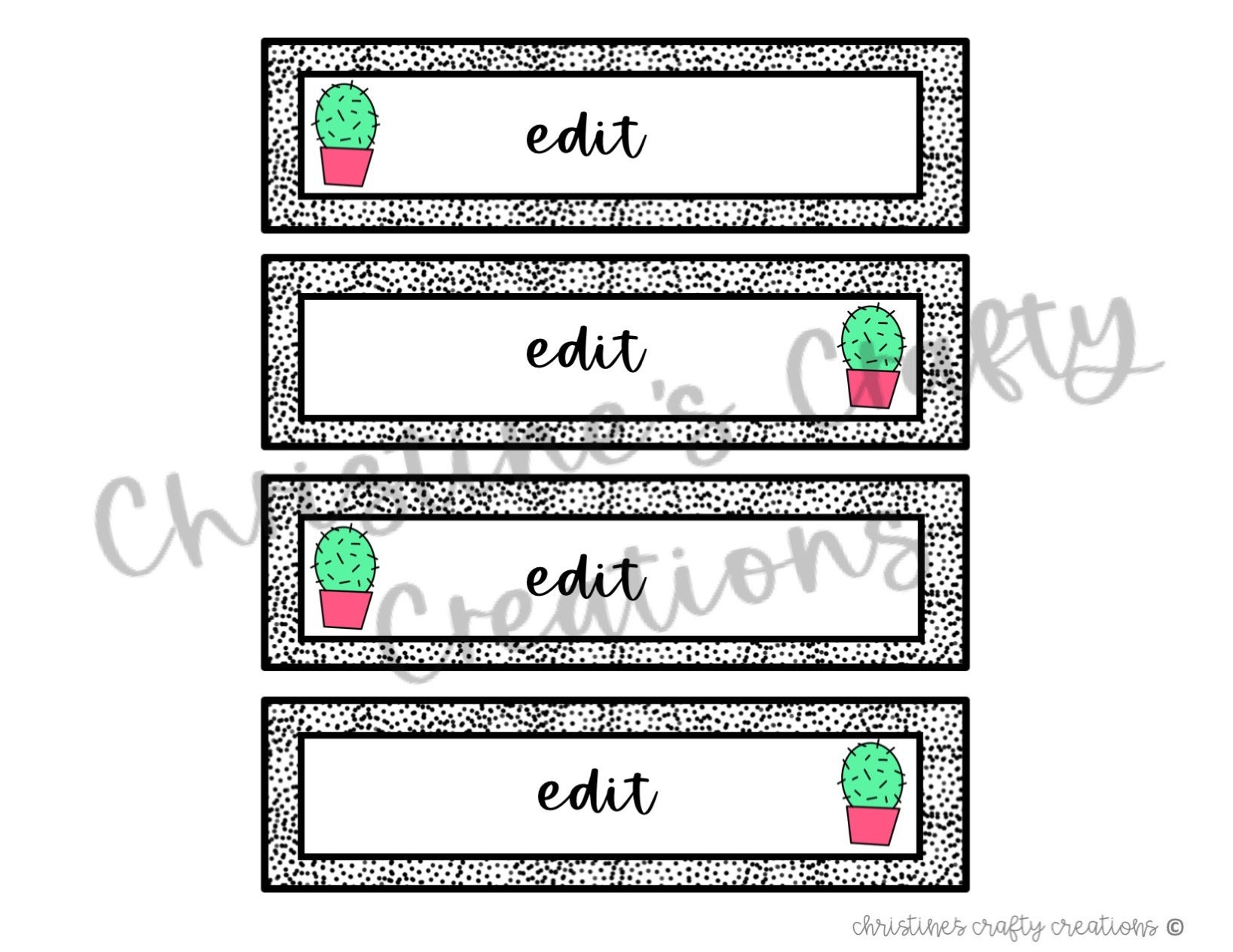 Cactus Drawer Labels L Editable - Etsy