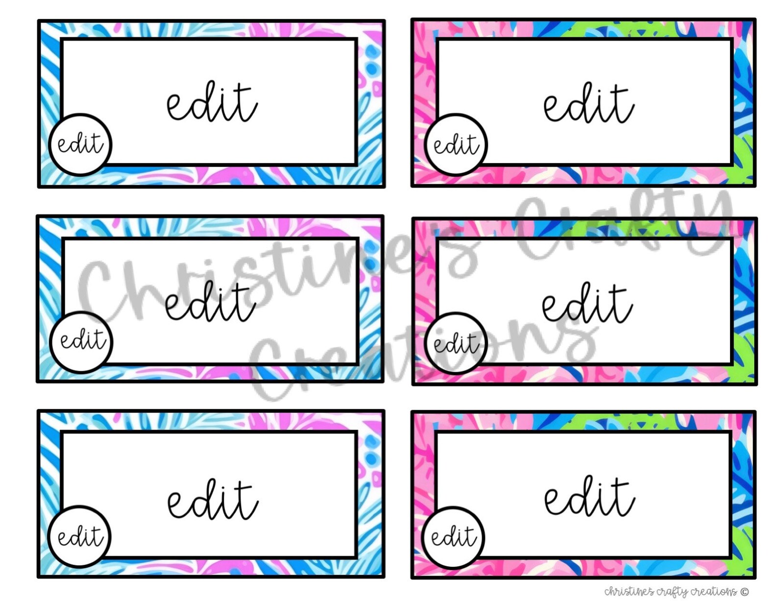 Preppy and Tropical Birthday Chart L Editable - Etsy
