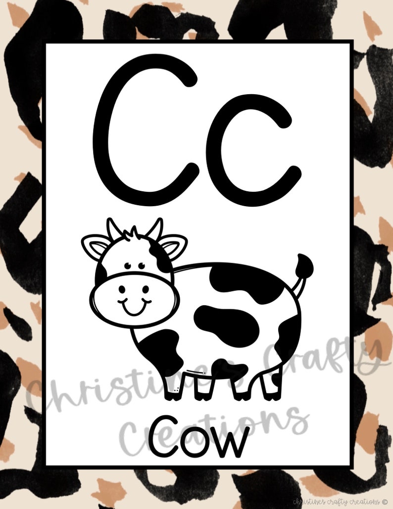 Leopard Alphabet With Pictures - Etsy