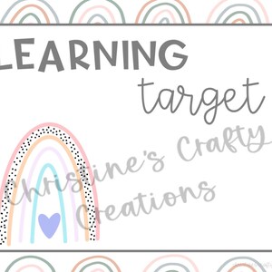 BOHO Learning Targets L Editable - Etsy
