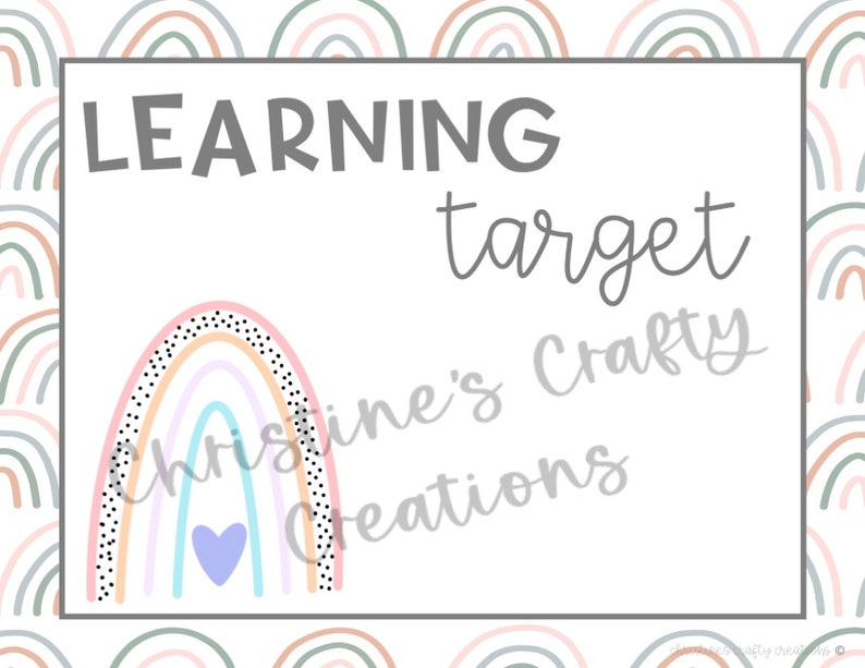 BOHO Learning Targets L Editable - Etsy