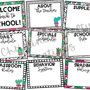 Meet the Teacher Powerpoint L Editable Cactus Theme - Etsy
