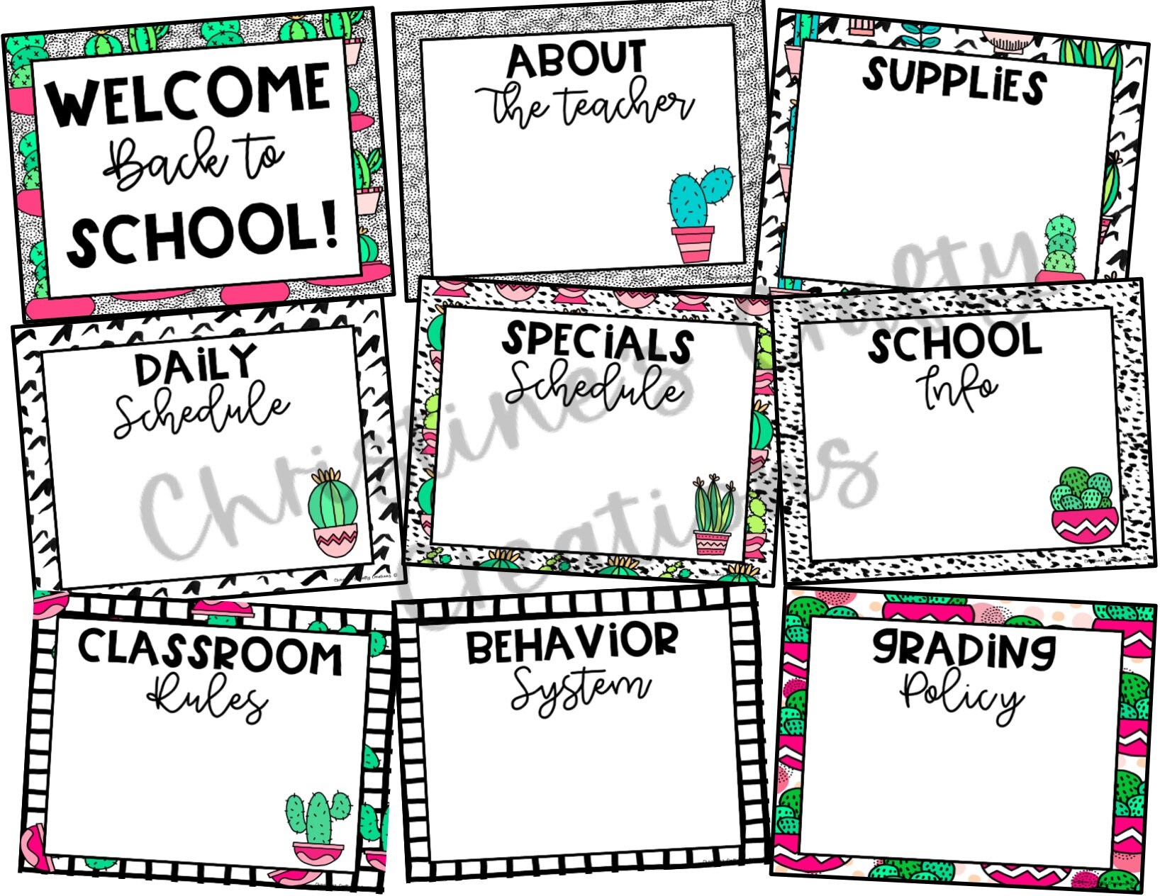 Meet the Teacher Powerpoint L Editable Cactus Theme - Etsy