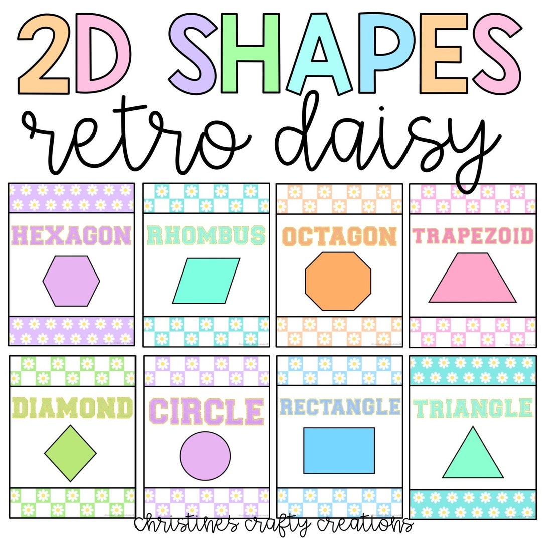 Retro Daisy 2D Shape Posters - Etsy