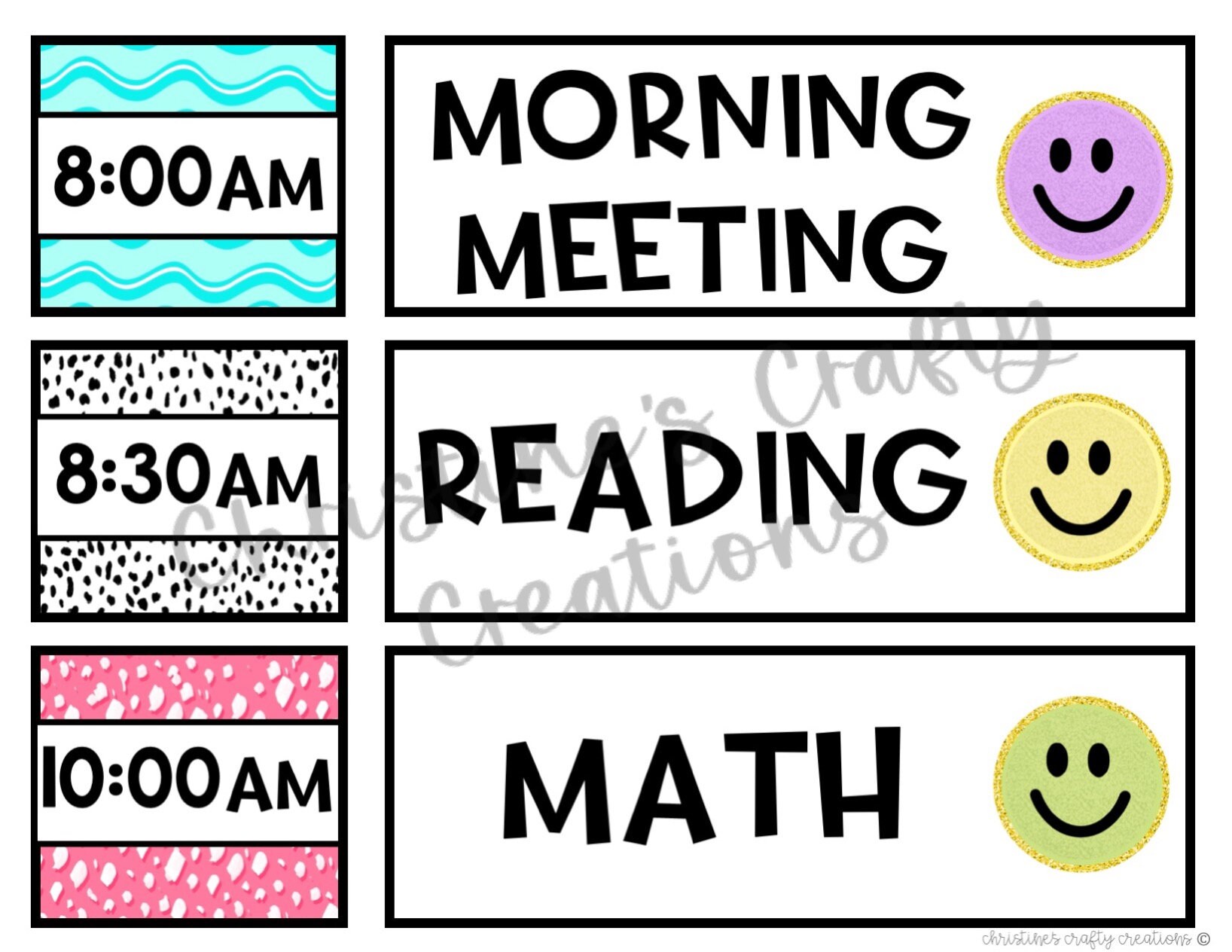 Groovy Leopard and Dalmatian Daily Schedule L Editable - Etsy