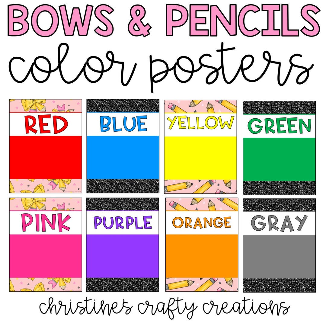Coquette Bows and Pencils Color Posters - Etsy