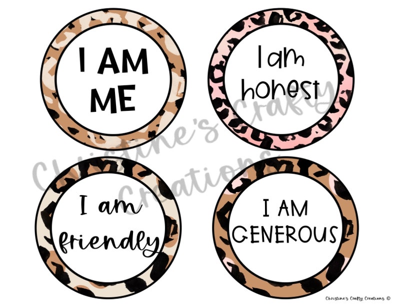 Leopard Affirmation Circles - Etsy