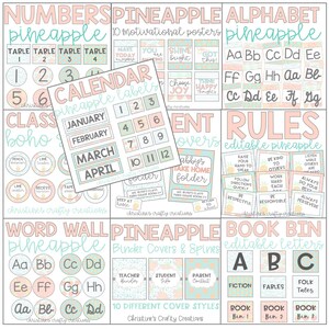 Pineapple Classroom Decor Bundle - Etsy