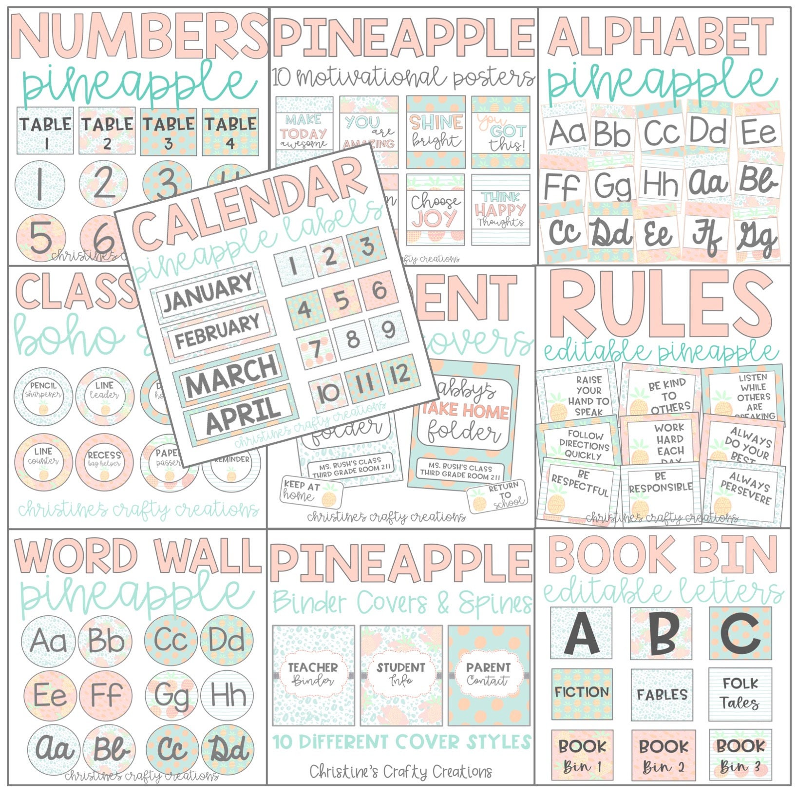 Pineapple Classroom Decor Bundle - Etsy