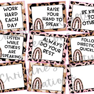 Leopard Classroom Rules Posters L Editable - Etsy