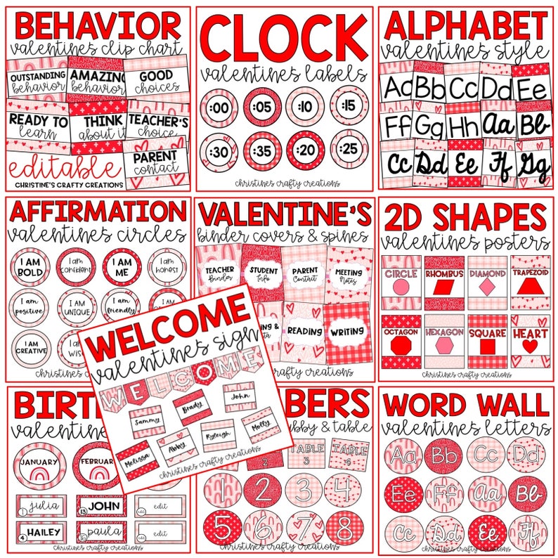Valentine's Day Classroom Decor Bundle, Valentine's Day Classroom Decor ...