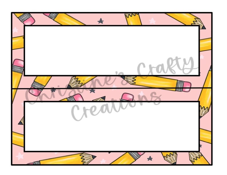 Coquette Bows and Pencils Name Tags L Editable - Etsy