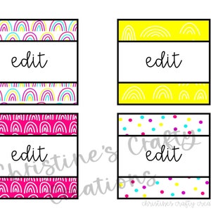Bright Rainbow Boho Welcome Sign L Editable Door Name Labels L Bulletin ...