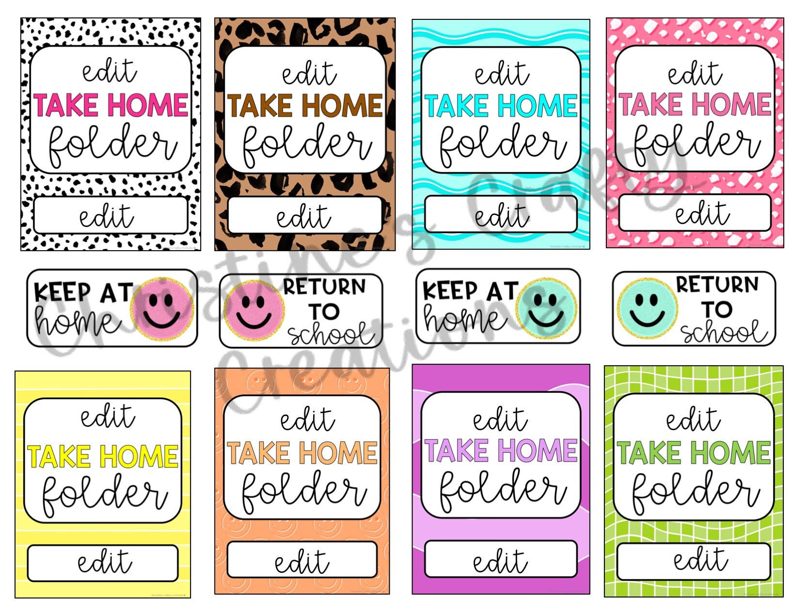 Groovy Leopard and Dalmatian Folder Covers L Editable - Etsy