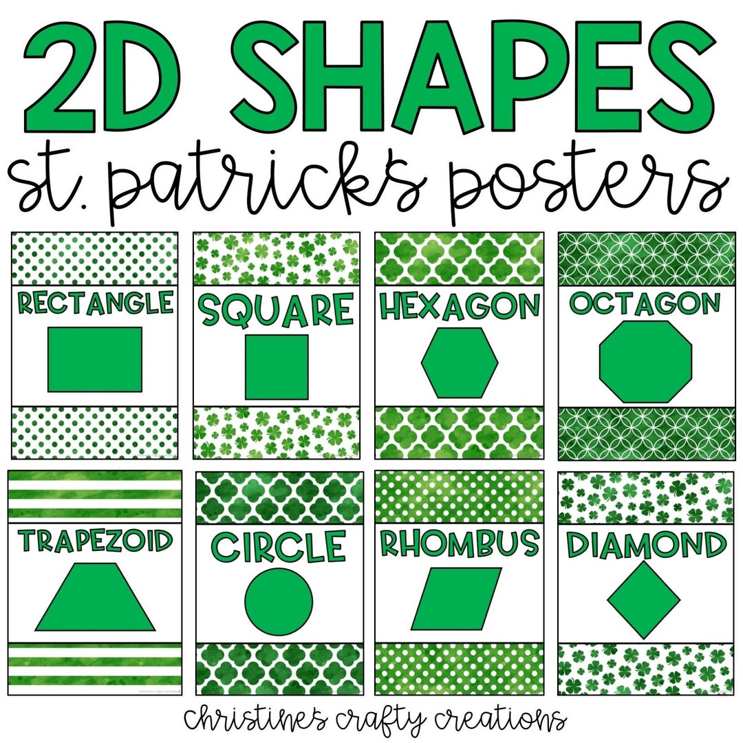 St. Patrick's Day 2D Shape Posters - Etsy