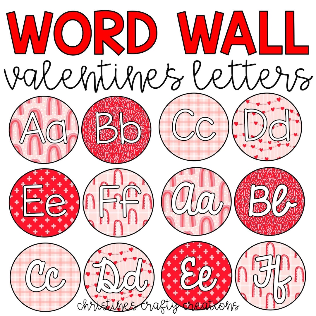 Valentine's Day Word Wall Letters - Etsy