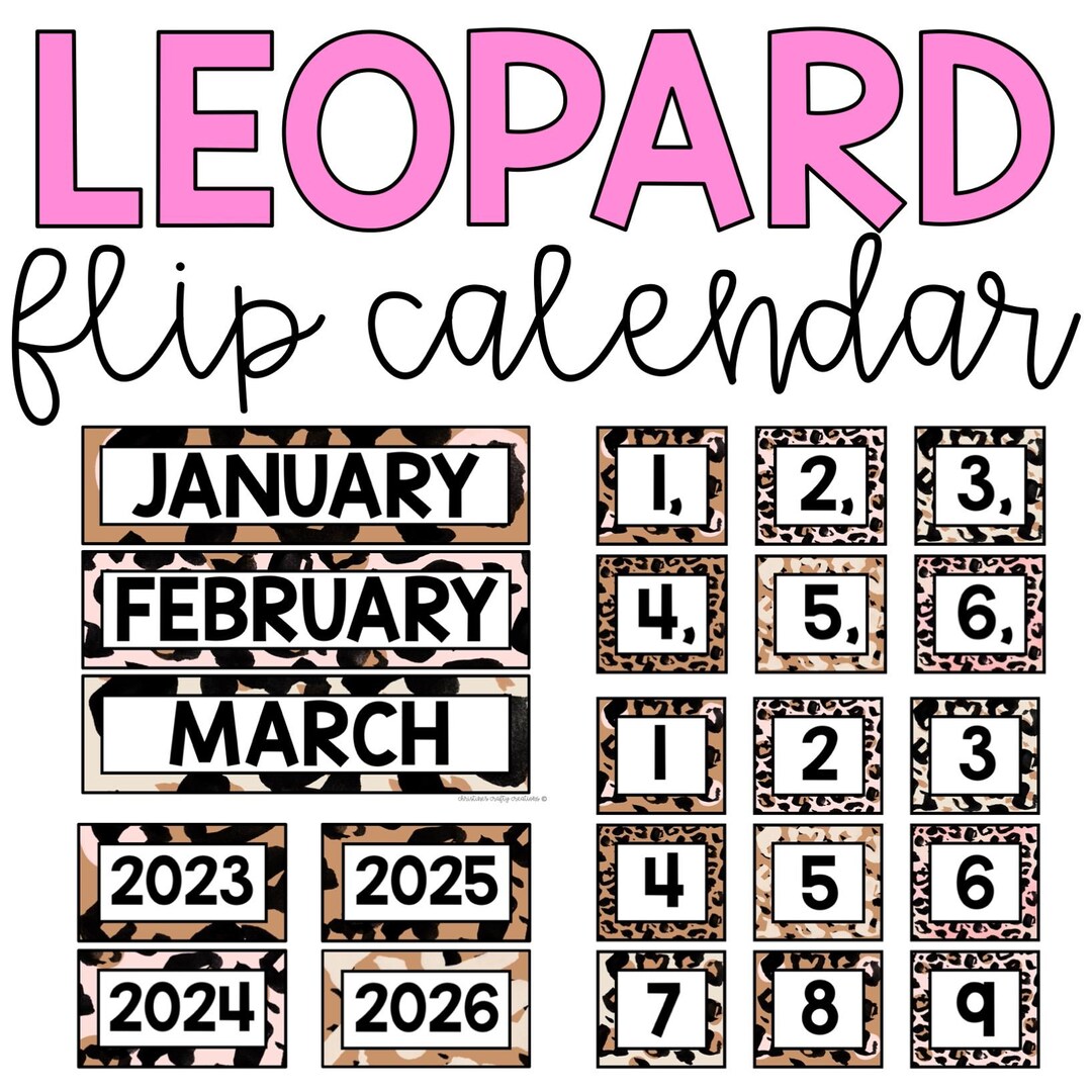 Leopard Flip Calendar - Etsy