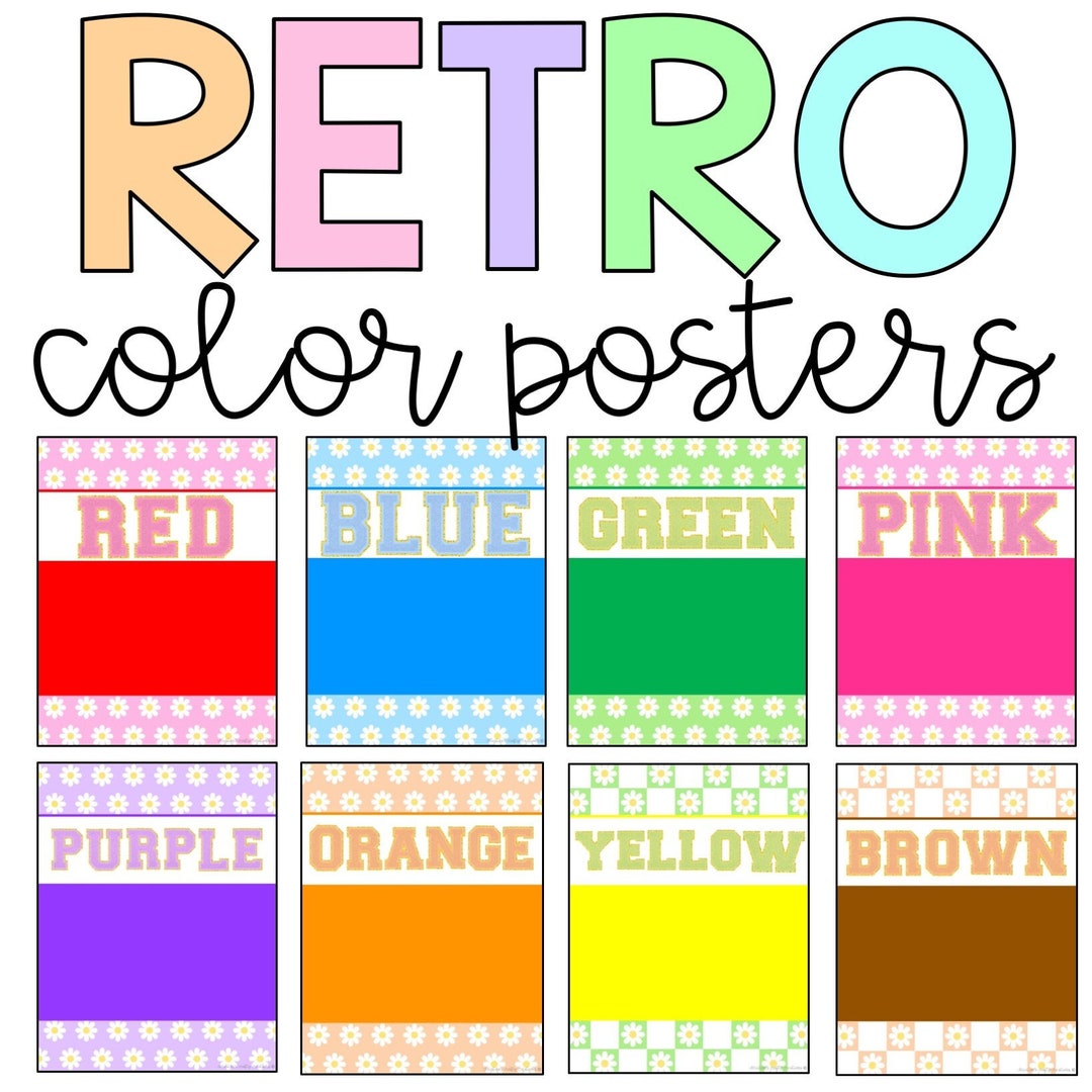 Retro Daisy Color Posters - Etsy