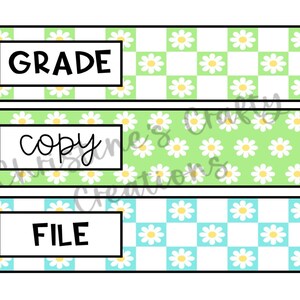 Retro Daisy 10 Drawer Labels L Editable - Etsy