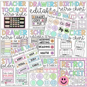 Retro Daisy Classroom Decor Bundle - Etsy