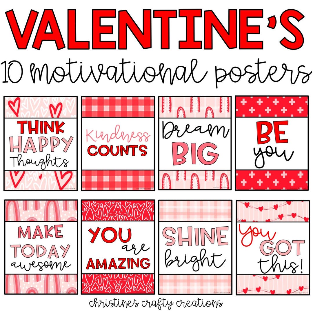 Valentine's Day Motivational Posters - Etsy