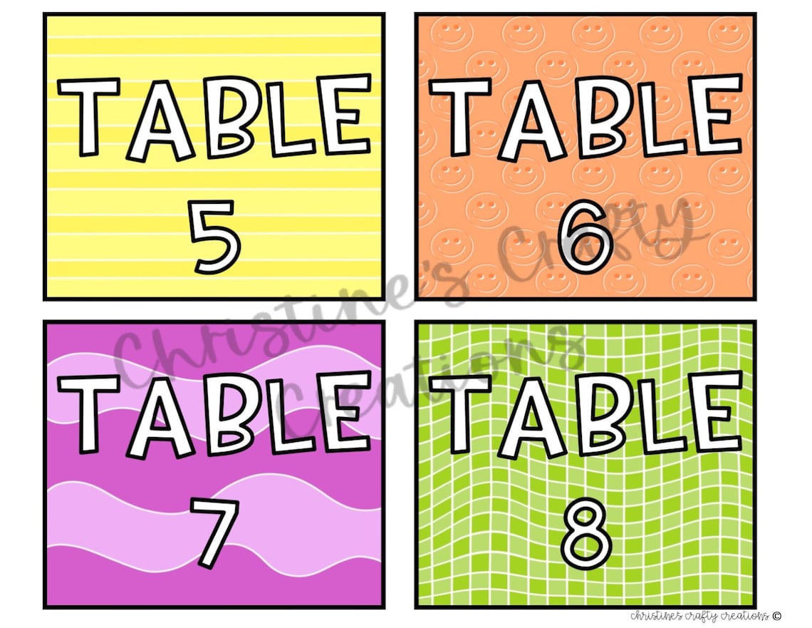 Groovy Leopard and Dalmatian Table and Cubby Numbers - Etsy