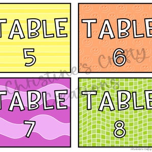 Groovy Leopard and Dalmatian Table and Cubby Numbers - Etsy