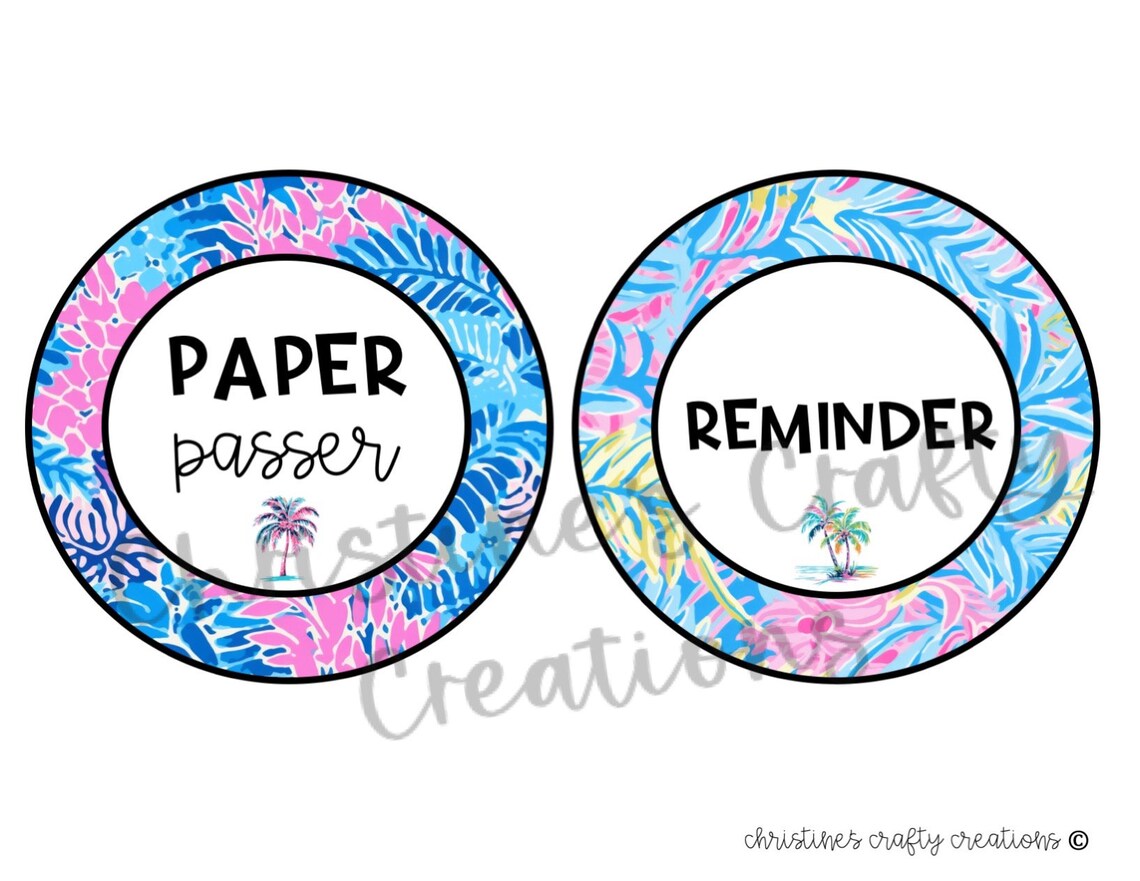 Preppy and Tropical Class Jobs L Editable - Etsy