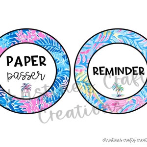 Preppy and Tropical Class Jobs L Editable - Etsy