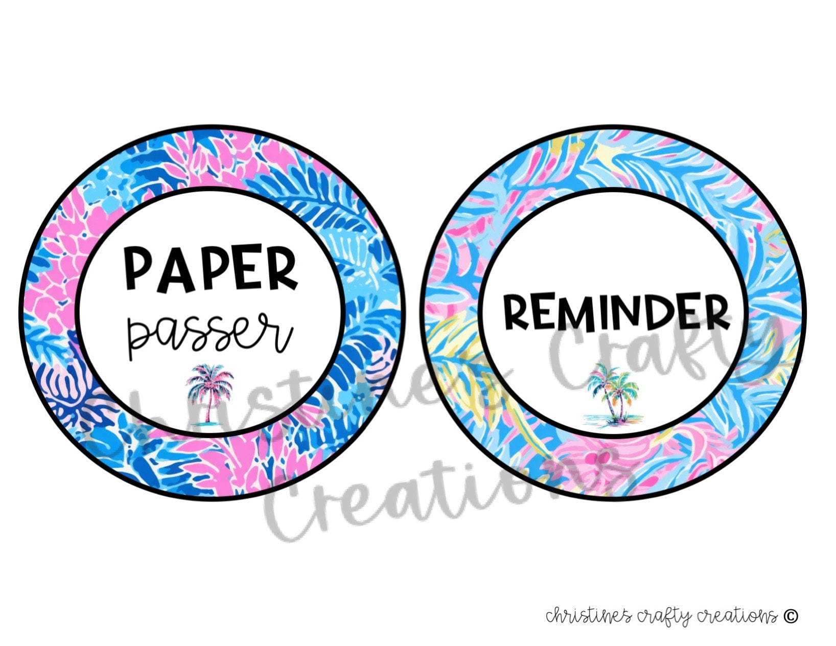 Preppy and Tropical Class Jobs L Editable - Etsy