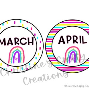 Bright Rainbow Boho Birthday Chart L Editable - Etsy