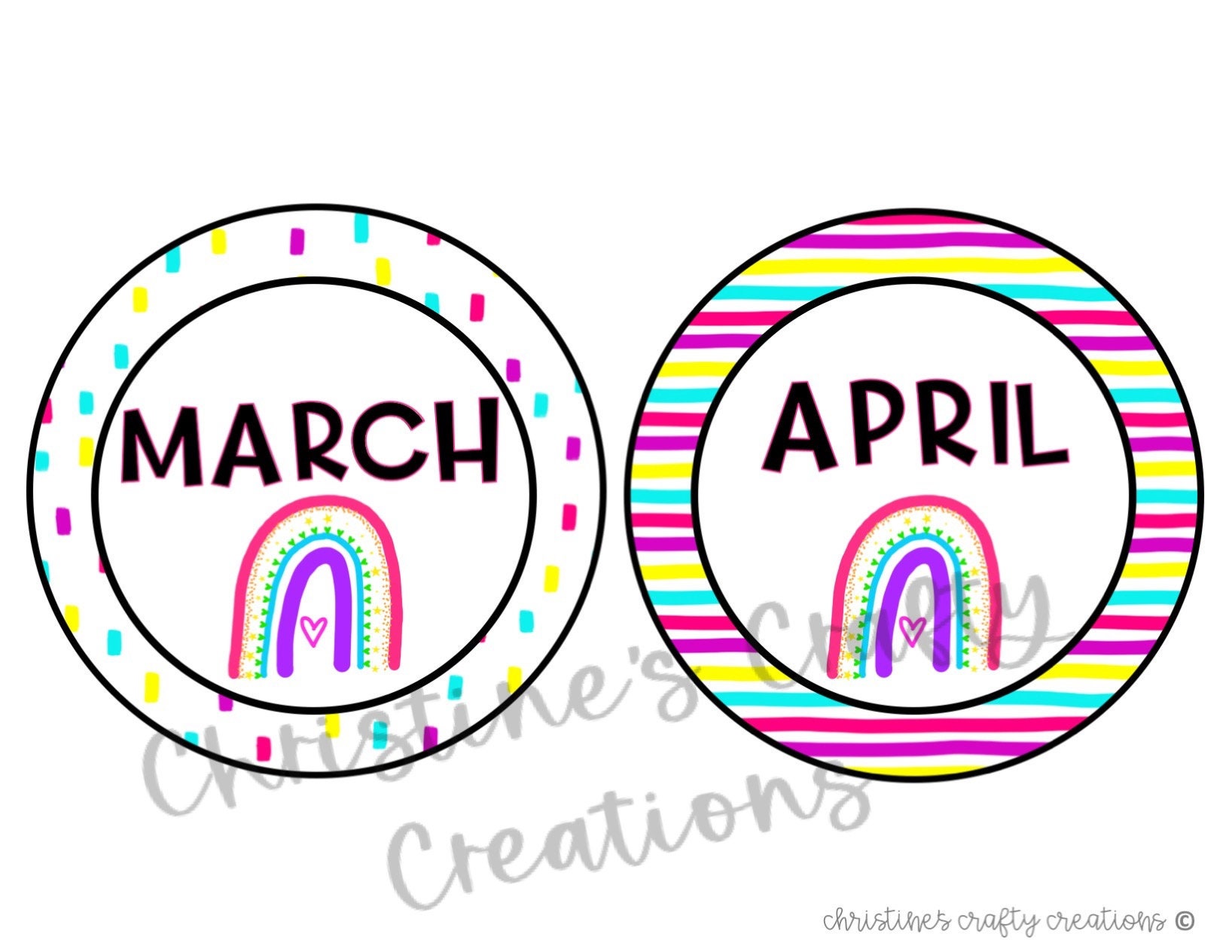 Bright Rainbow Boho Birthday Chart L Editable - Etsy