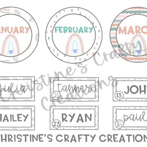 BOHO Birthday Chart L Editable - Etsy